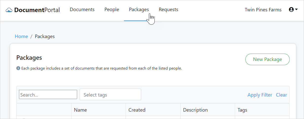 Create a Package – Document Portal, LLC