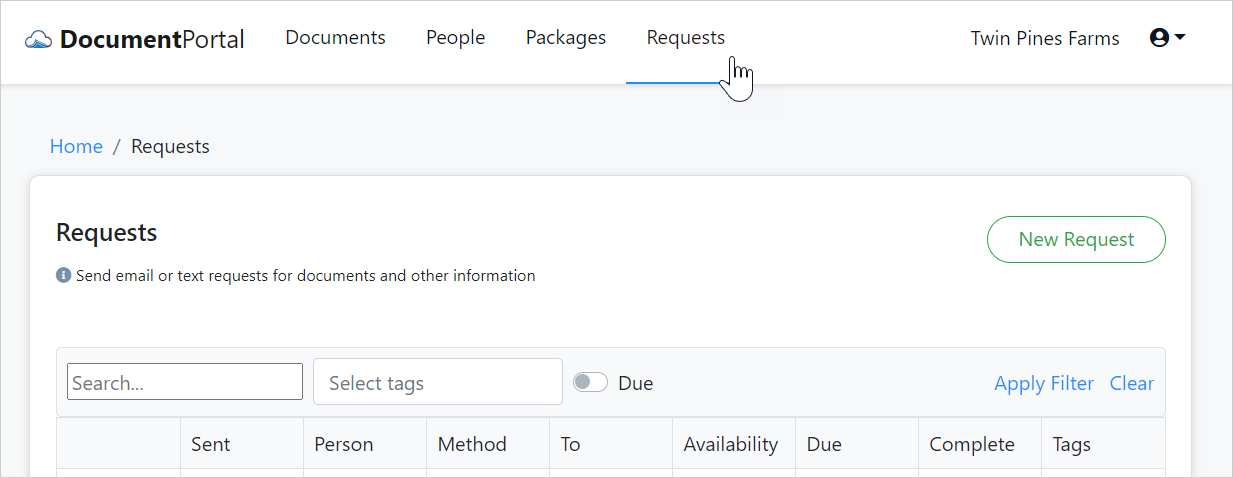 Requests List – Document Portal, LLC