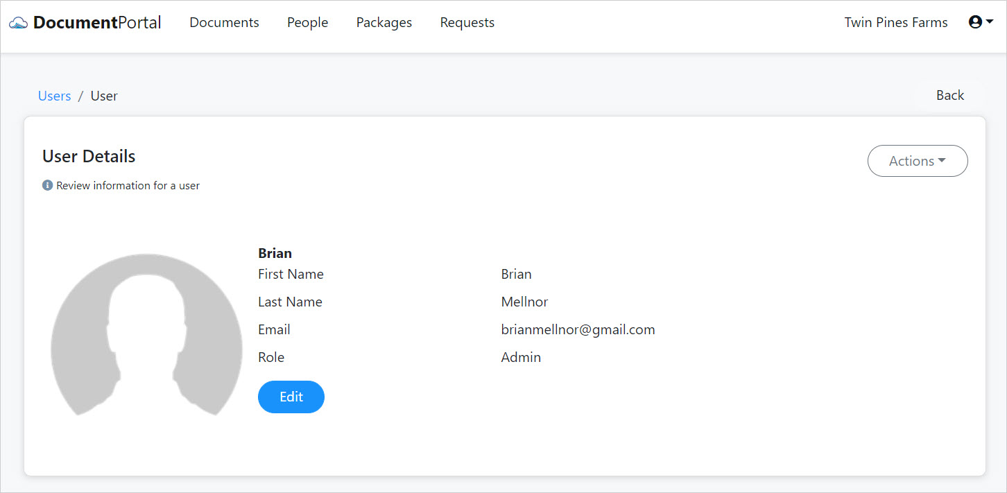 User Details – Document Portal, LLC